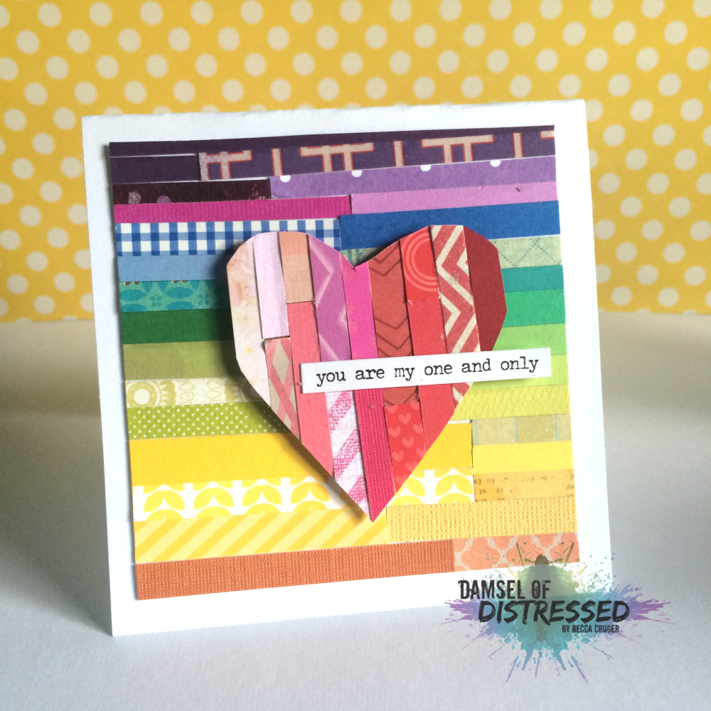 The Damsel of Distressed Cards: Happy Heart Paper Piecing Handmade Card