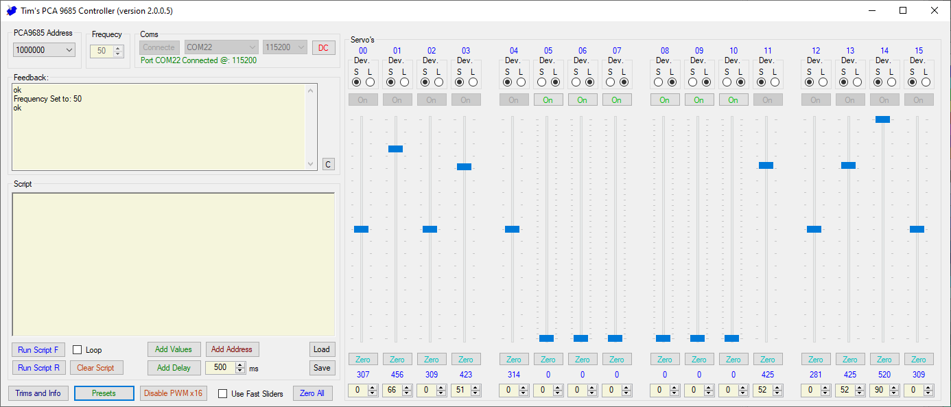 Tim's PC Applications: Tims PCA 9685 Controller