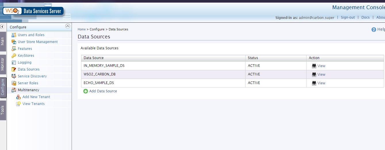 Shri's Blog: How to create Data Source in WSO2 DSS