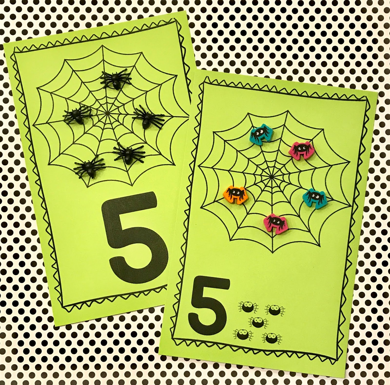 Spider Web Counting Cards | Just Teachy