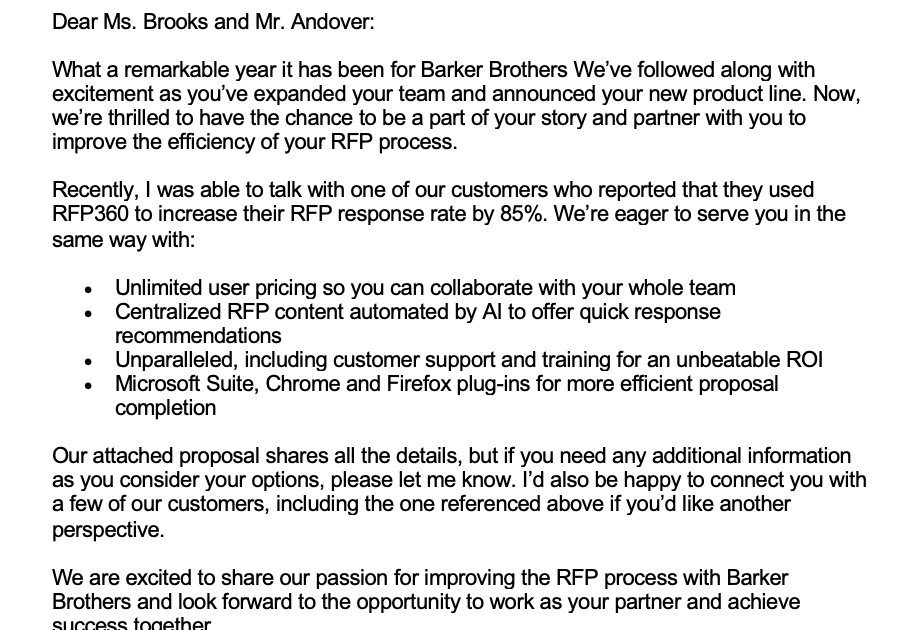 Rfp Cover Letter Template ~ Resume Letter