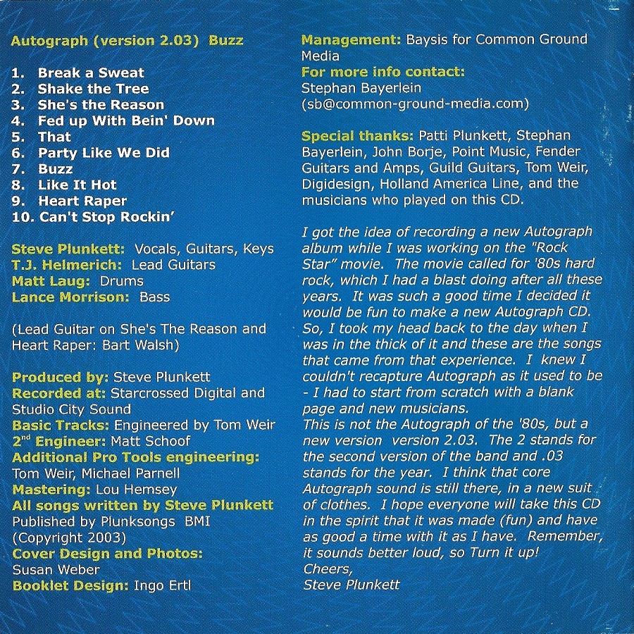 Cries from the Quiet World: Autograph "Buzz"