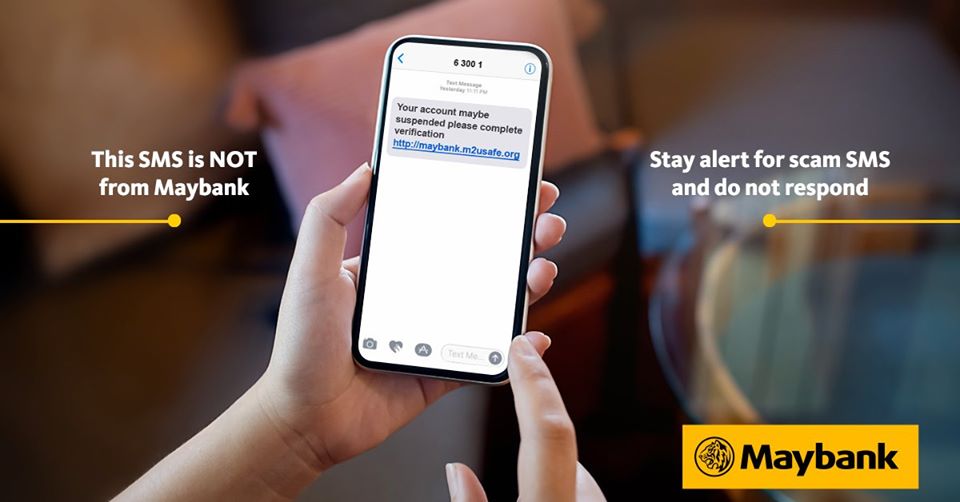 Maybank澄清没有发送要求用户验证户口的SMS！