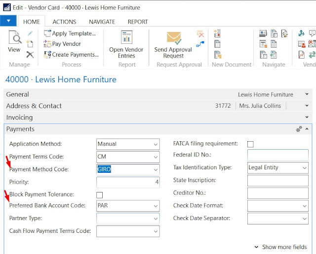 NAV 2018 / Business Central - Export Electronic Payment.