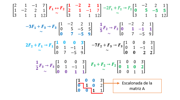 MATRIZ ESCALONADA EN FORMA REDUCIDA O CANÓNICA