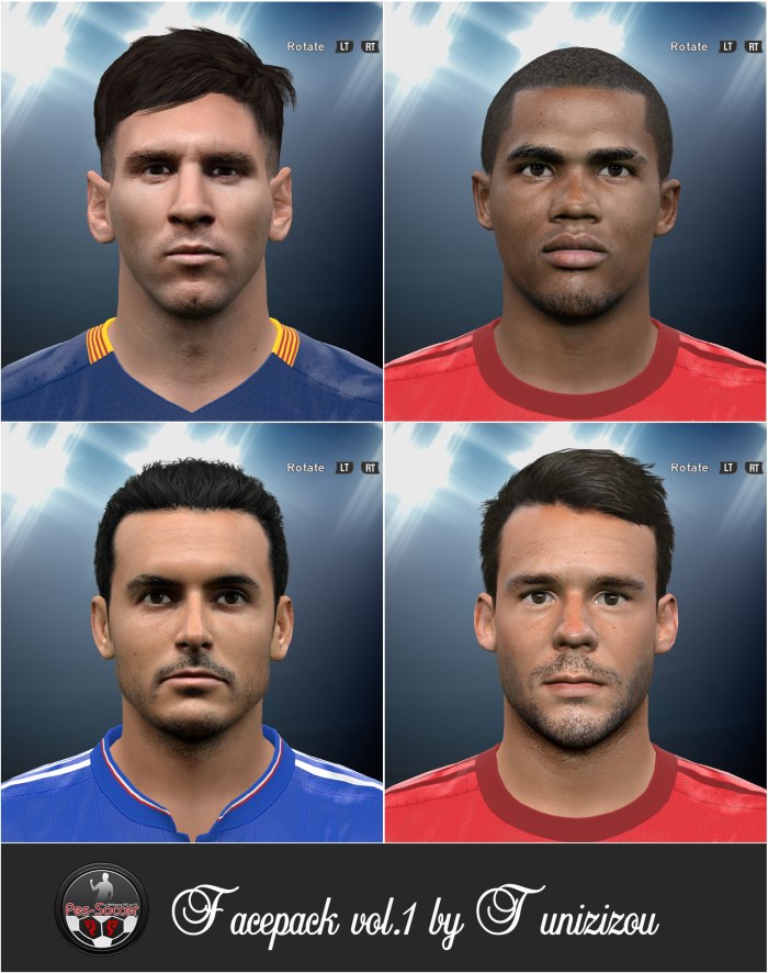 PES 2016: Faces de Lionel Messi, Pedro, Douglas Costa e Juan Bernat ...