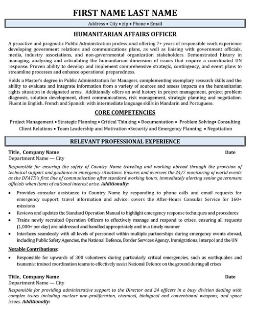 Government Sample Resume ~ Resume Letter