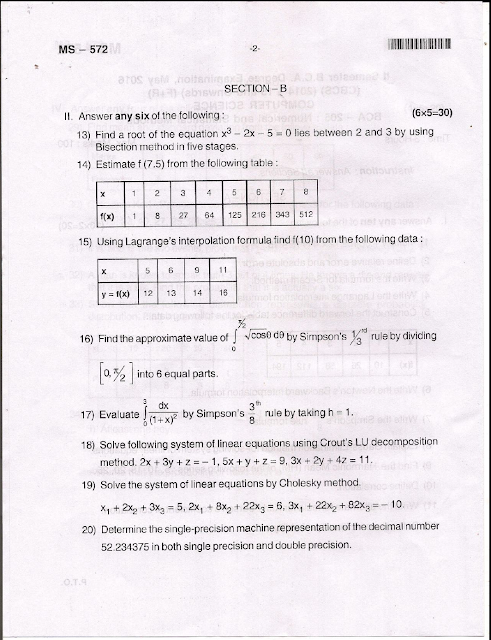 Bangalore University b.c.a. bca - 205 : Numerical and Statistical ...