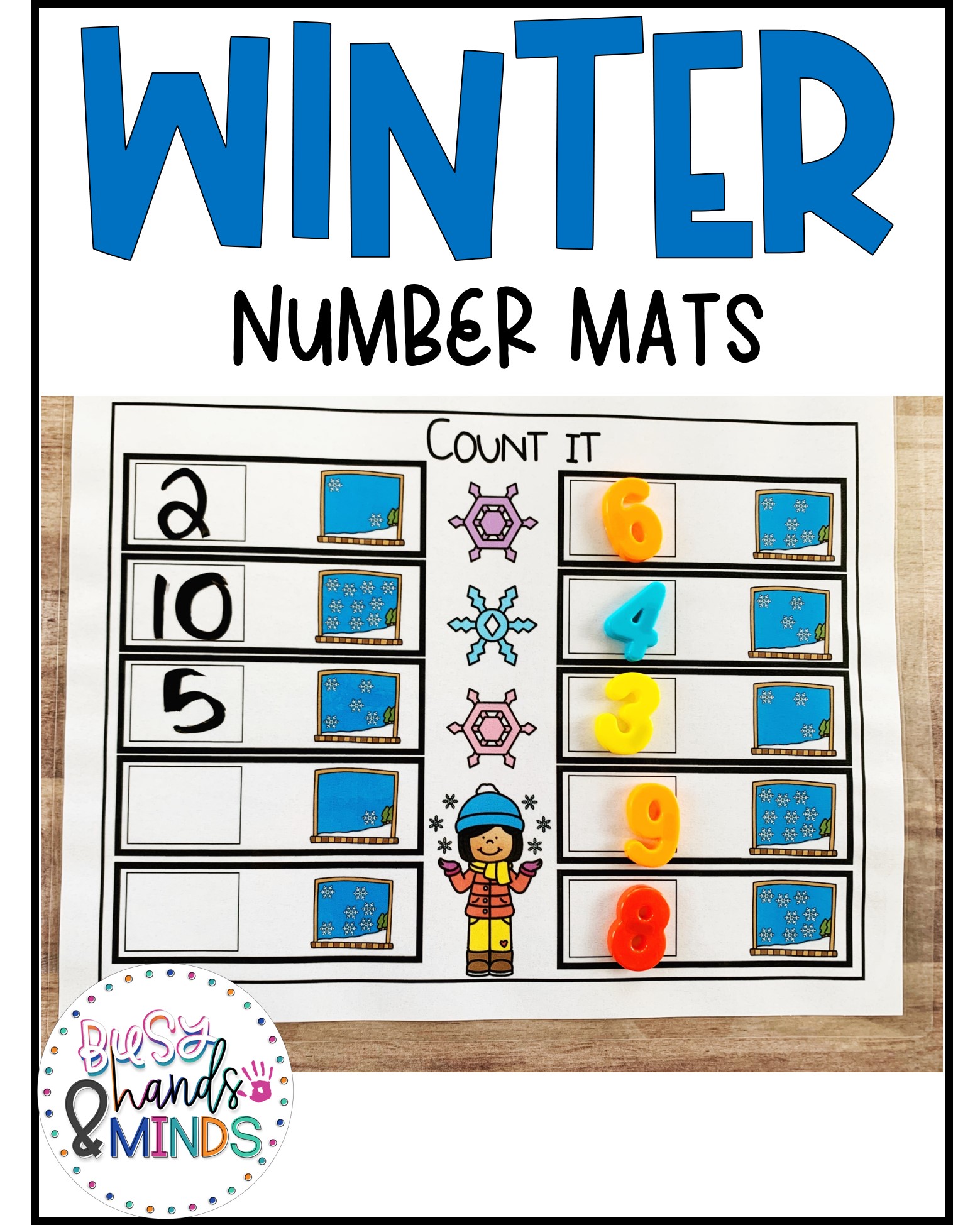Winter Number Mats for Preschool | Busy Hands and Minds
