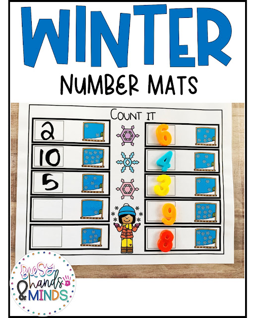 Winter Number Mats for Preschool | Busy Hands and Minds