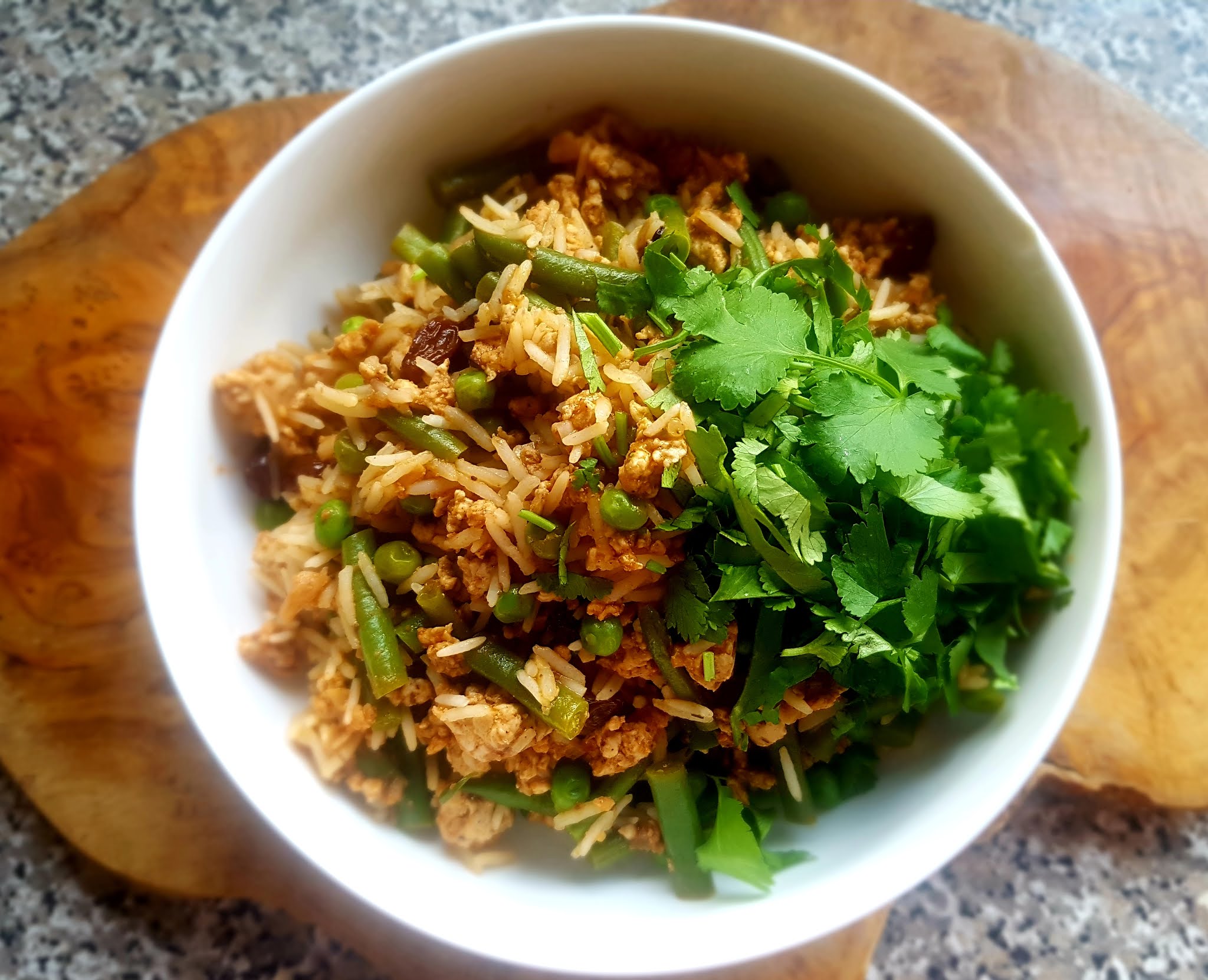 Quick and light turkey biryani