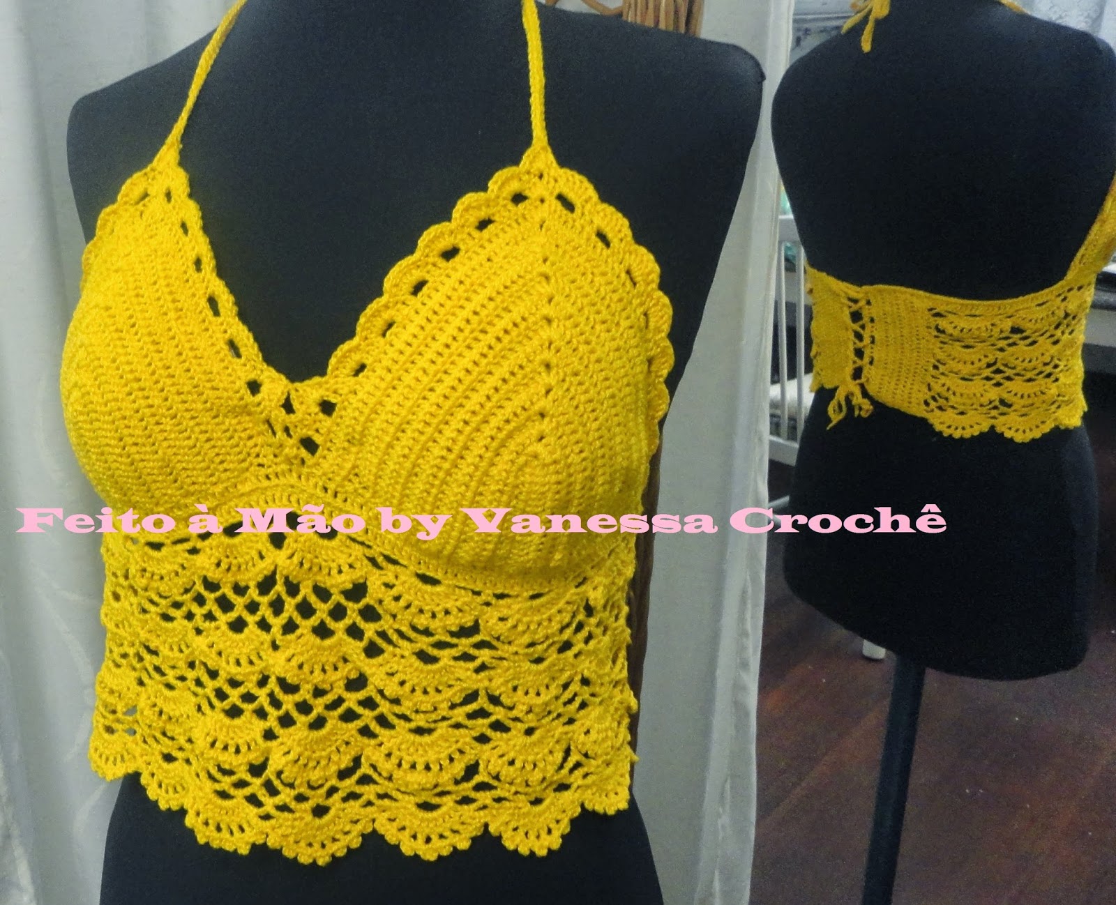 Vanessa Lovatel - Artes Feito à Mão: TOP CROPPED DE CROCHÊ YELLOW Ref ...