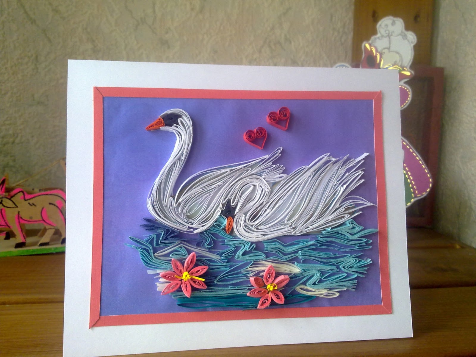 papercrafts: Quilled swans