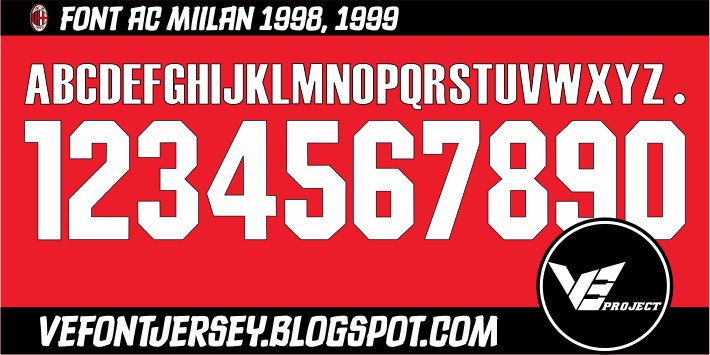 FONT AC MILAN 1998 1999 ~ font football and design