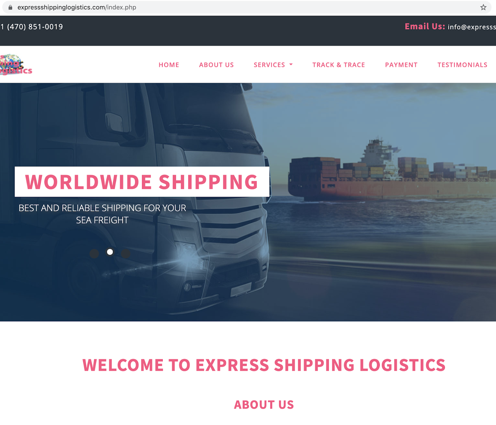 Scam Fraud Fake - Shipping Tracking Logistics Sites