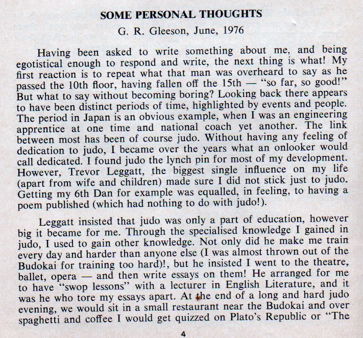 My Personal Thoughts: Judo World 1976 Geoff Gleeson