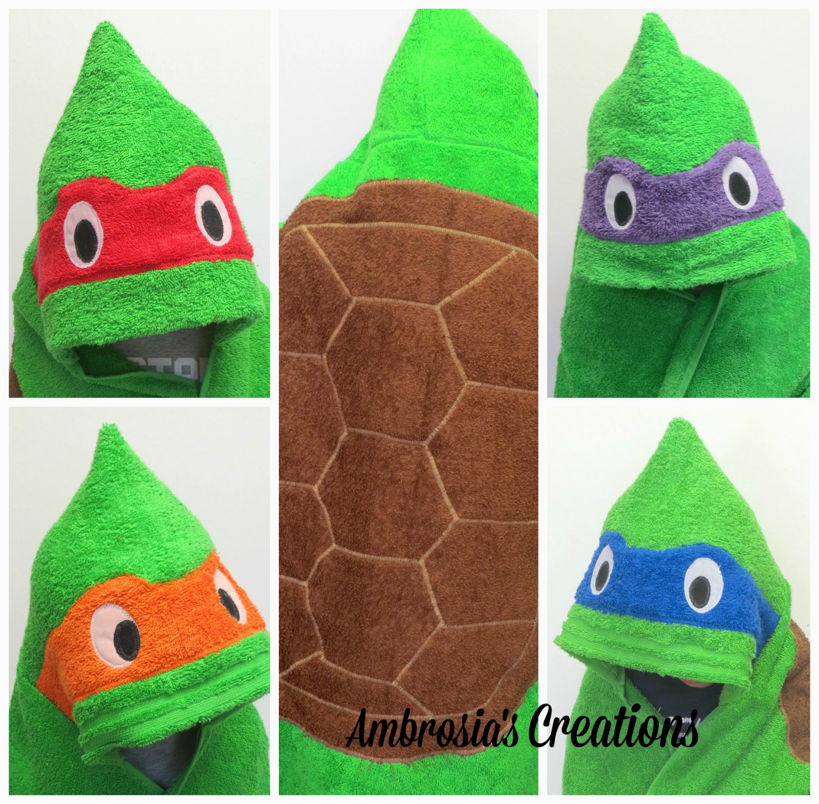 Ambrosia's Creations: Teenage Mutant Ninja Turtle Hooded Towels Are Here!!
