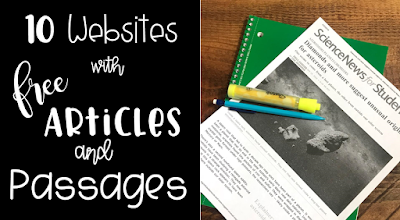 Ten Websites with Free Articles and Passages | Teaching Fourth | Bloglovin’
