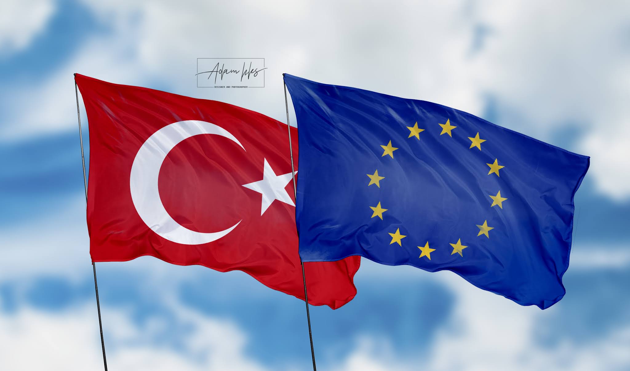European Union and Turkey The Most Beautiful Wallpaper - Flag In The Sky