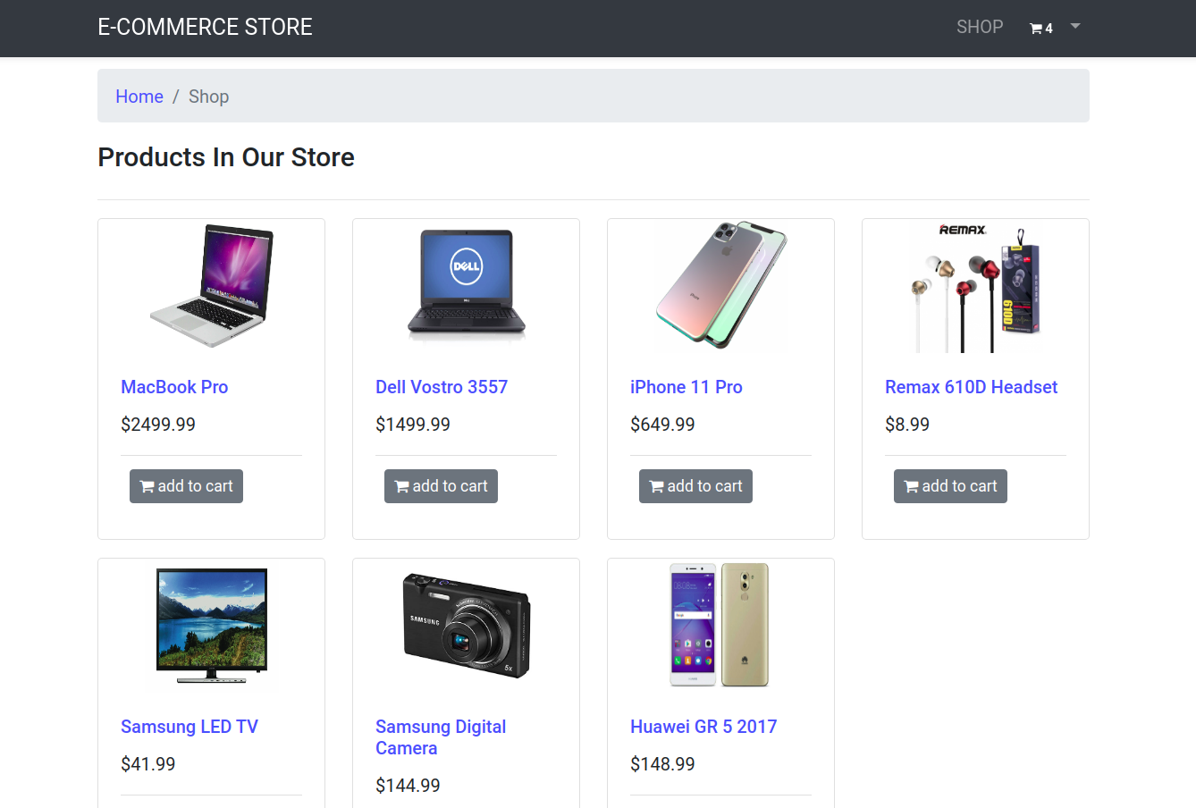 Create A Shopping Cart With Laravel 6 Part 1
