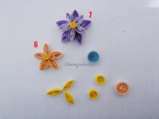 Chocogreentea: Membuat Variasi Bunga dengan Teknik Paper Quilling