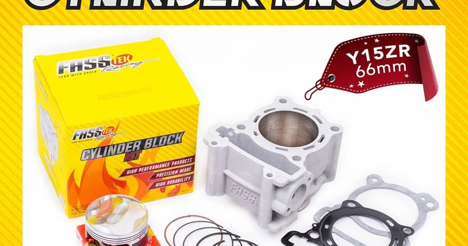 FASSTEK RACING CERAMIC CYLINDER BLOCK 66MM Y15ZR / R15 / R125 / M-SLAZ ...