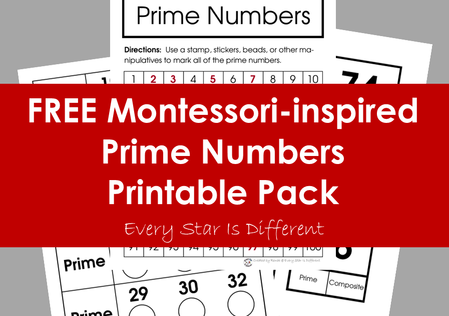 FREE Prime Numbers Printable Pack - Every Star Is Different