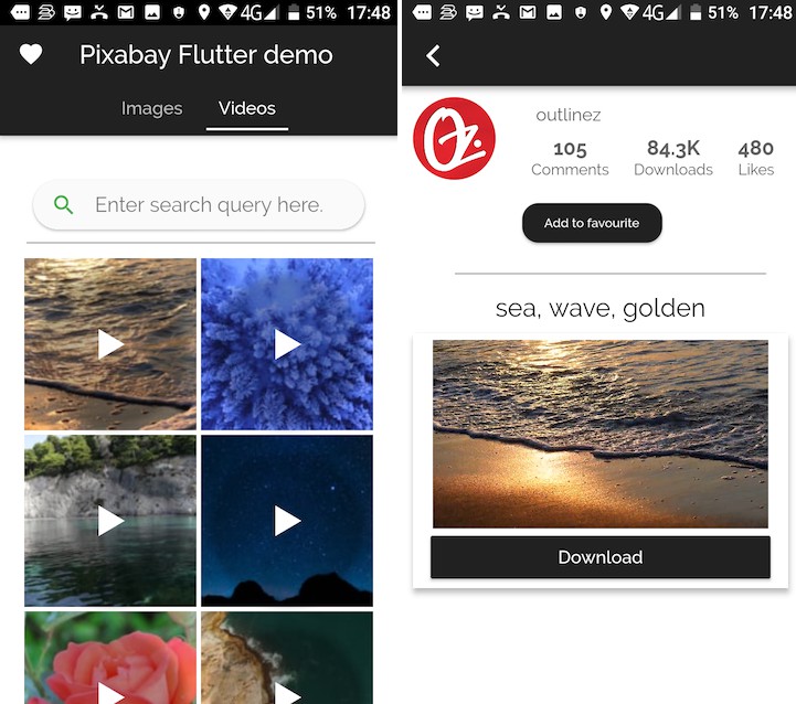 A showcase app for displaying image lists developed on Flutter ...