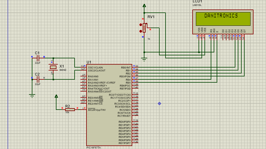 Interfacing PIC16F877A with LCD