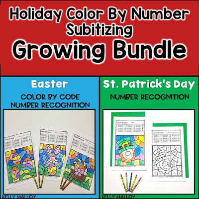 An Apple For The Teacher: Easter Subitizing Color By Number Worksheets