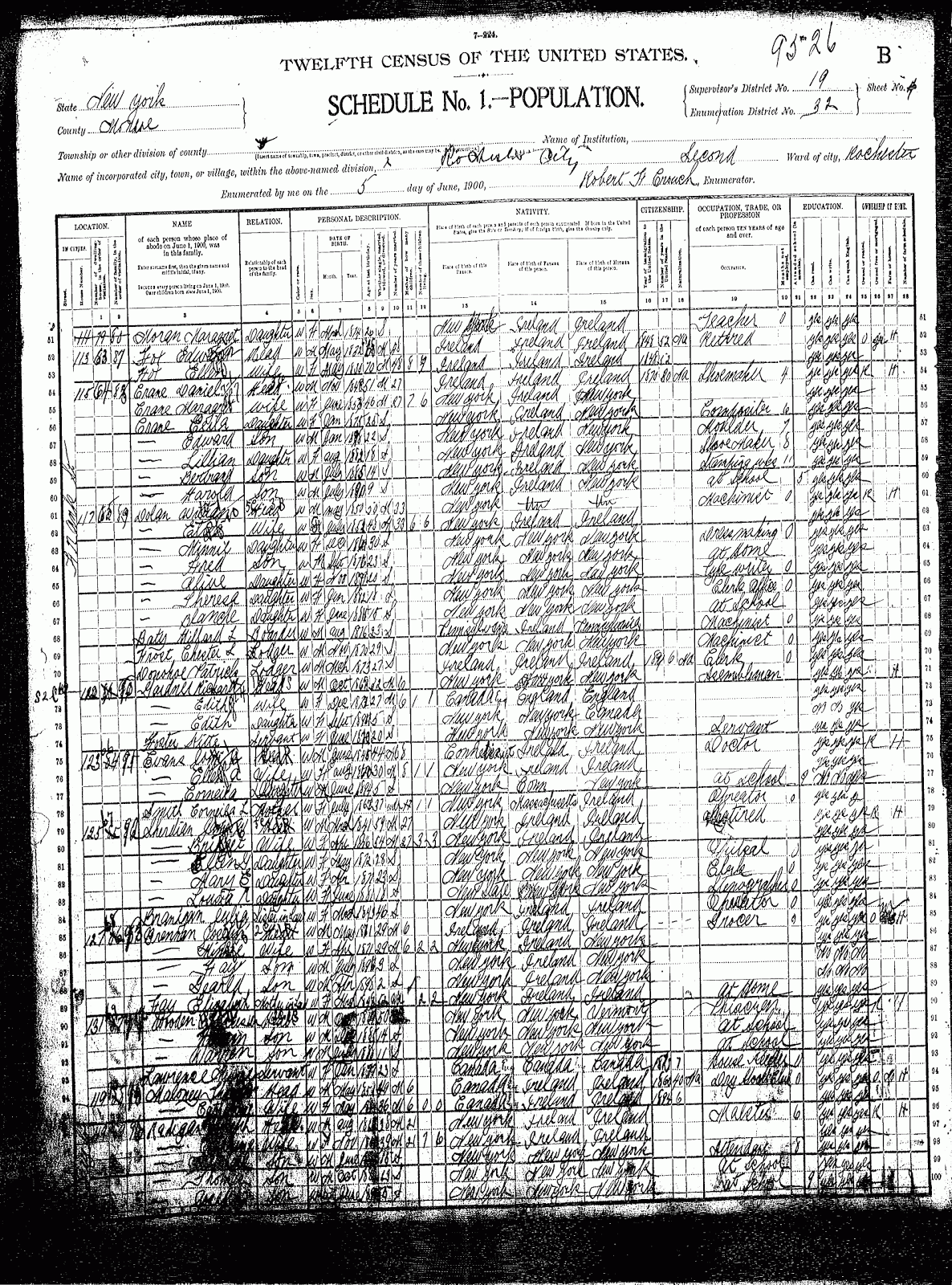 Padraic Mac Aodhagain: Maloneys in the 1900 Federal Census for ...