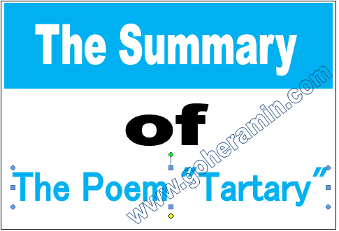 Summary of the poem "Tartary" written by Walter De La Mare for B.A ...