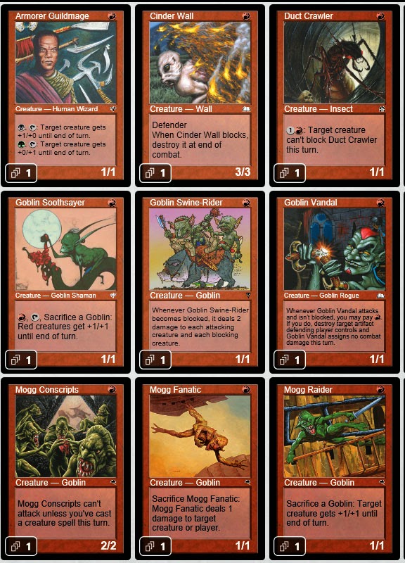 Magic the Gathering Adventures: [Legacy] One and Two-drop Red Creatures