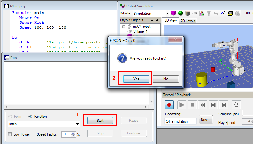 Record and Playback the EPSON Robot Simulation Result | Robotics University