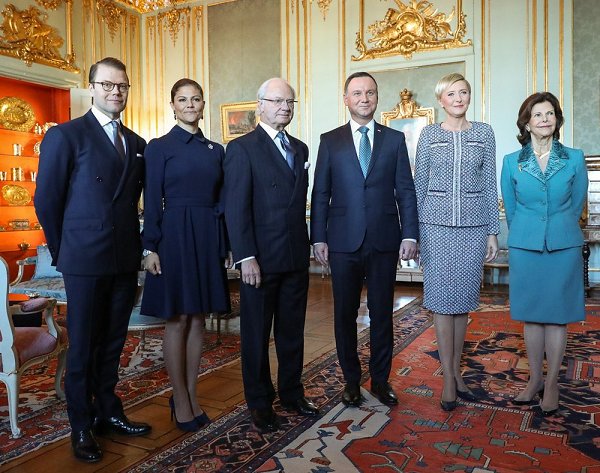 Swedish Royals welcome President Andrzej Duda at Royal Palace