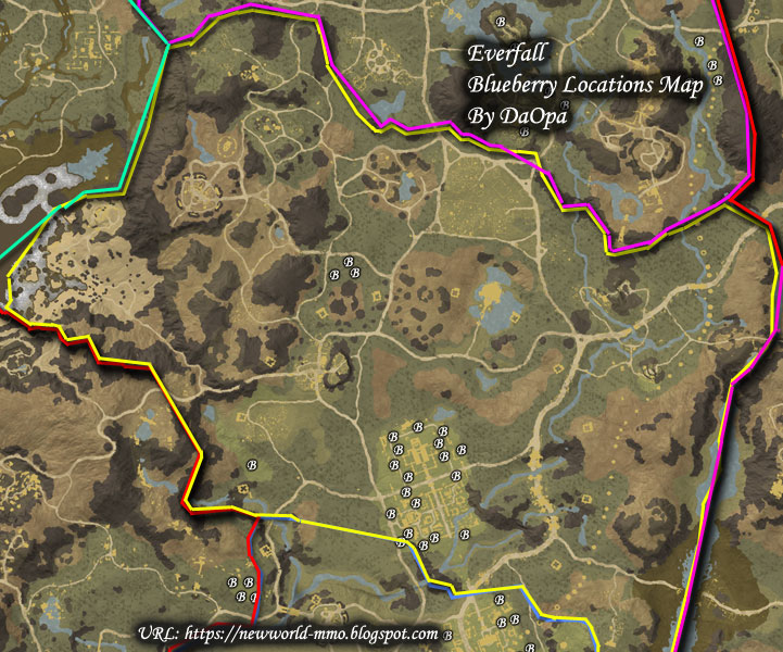 New World: Everfall blueberry map