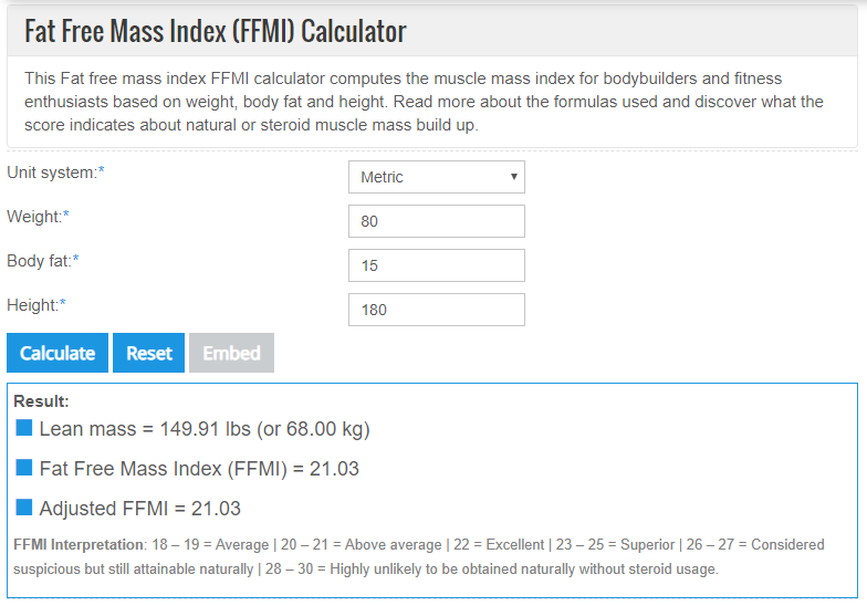 FFMI 지수(Fat Free Mass Index, 제지방량 지수)