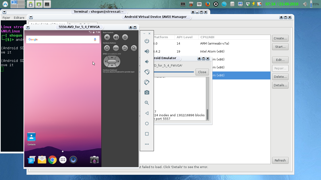 Android SDK- emulator Android pentru Linux | Log in? Done! ;)