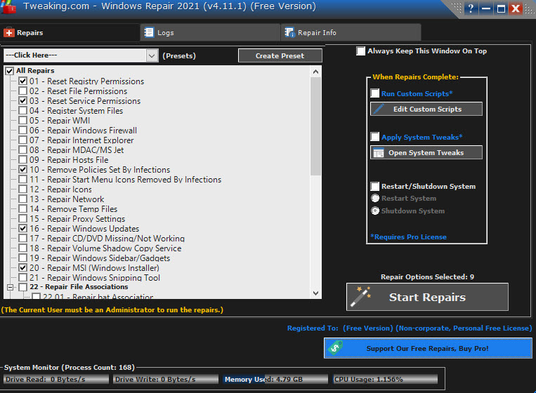Grecian Geek Genius : Tweaking.com - Windows Repair Tool All in One (AIO)