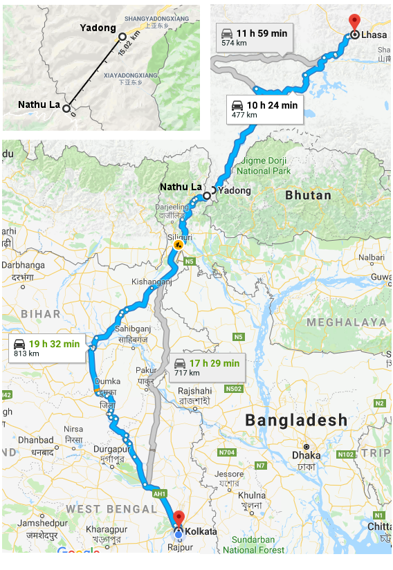 Kolkata Road Map With Distance