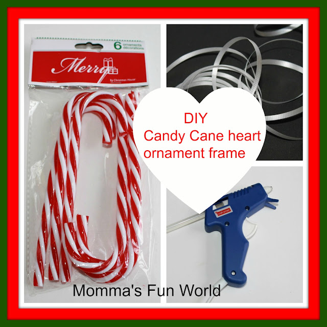 Momma's Fun World: DIY....candy cane picture frame ornament