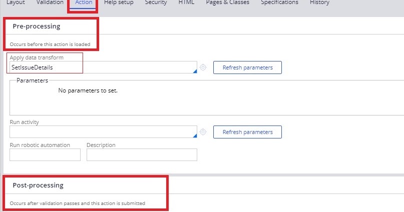 Pega pre and post processing in flow actions | Pega Help | Case ...