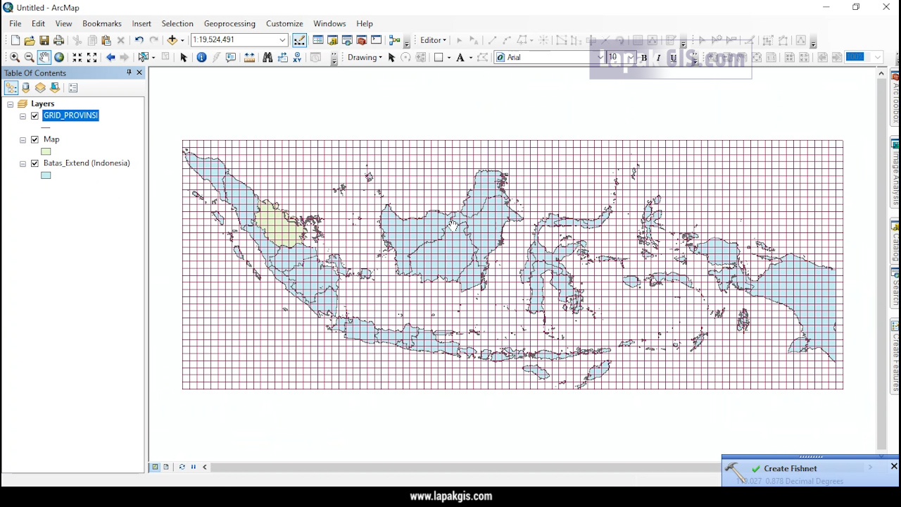 Cara Membuat Grid LU/LS atau BT pada ArcGIS - Lapak GIS
