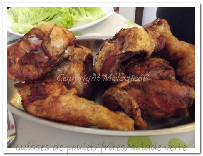 ♥ Les Gourmandises de Melodie68 ♥: Menu du jour : Poulet/frites/salade
