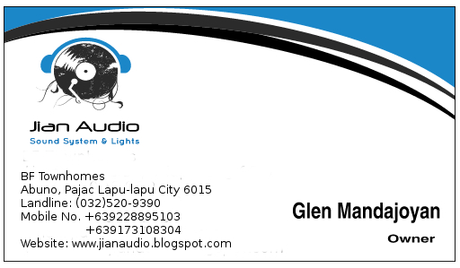 Jian Audio Sound System and Lights LOGO | Calling Card | Jian Audio