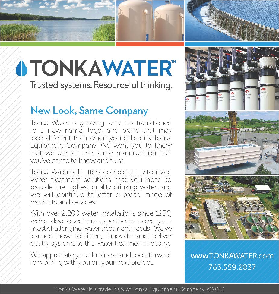 Tonka Water: Ad to Appear in Clean Water Magazine
