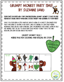 GRUMPY MONKEY PARTY TIME! BOOK CRAFT ~ Book Units by Lynn