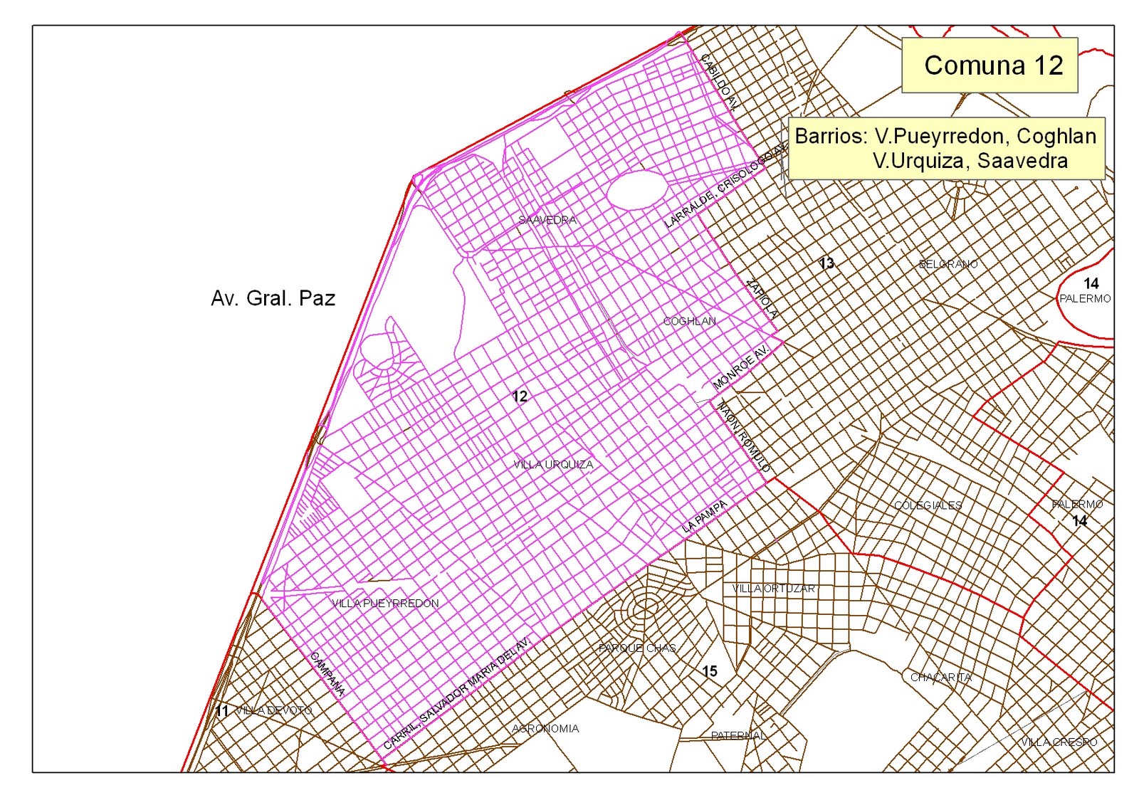 Voces: Comuna 12 - Villa Pueyrredón - Villa Urquiza - Saavedra - Coghlan