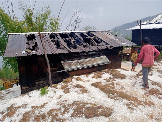 Intense hail destroyed hundreds of homes in Nagaland, India