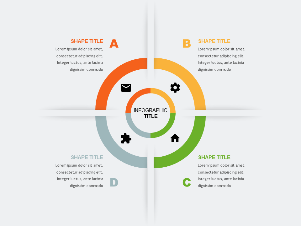 Cross Divide Around Circle PowerPoint Templates - PowerPoint Free